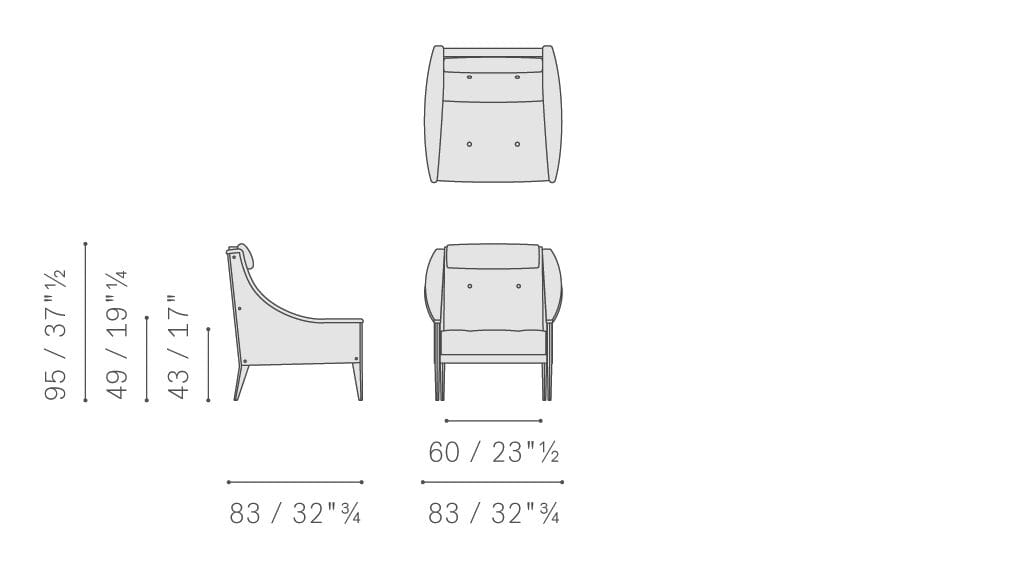 DEZZA 48 Armchair By Poltrona Frau