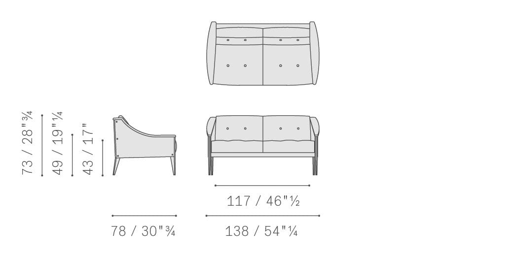DEZZA 24 Fabric small sofa By Poltrona Frau