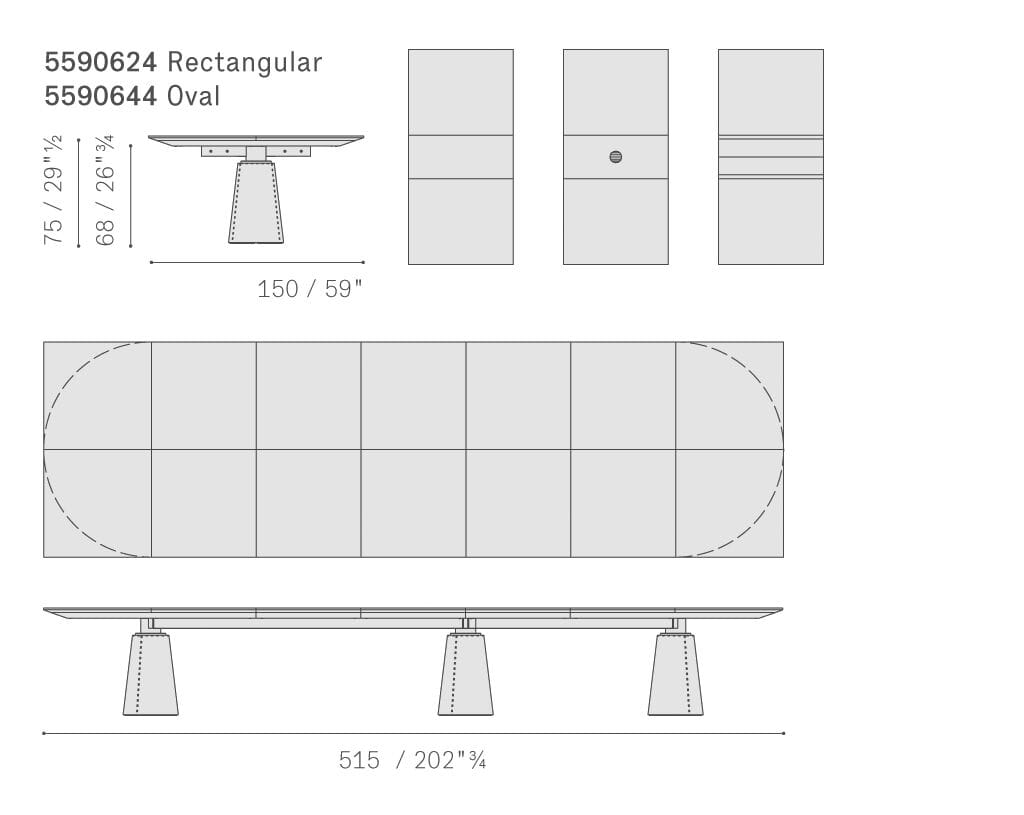 MESA DUE Meeting table By Poltrona Frau