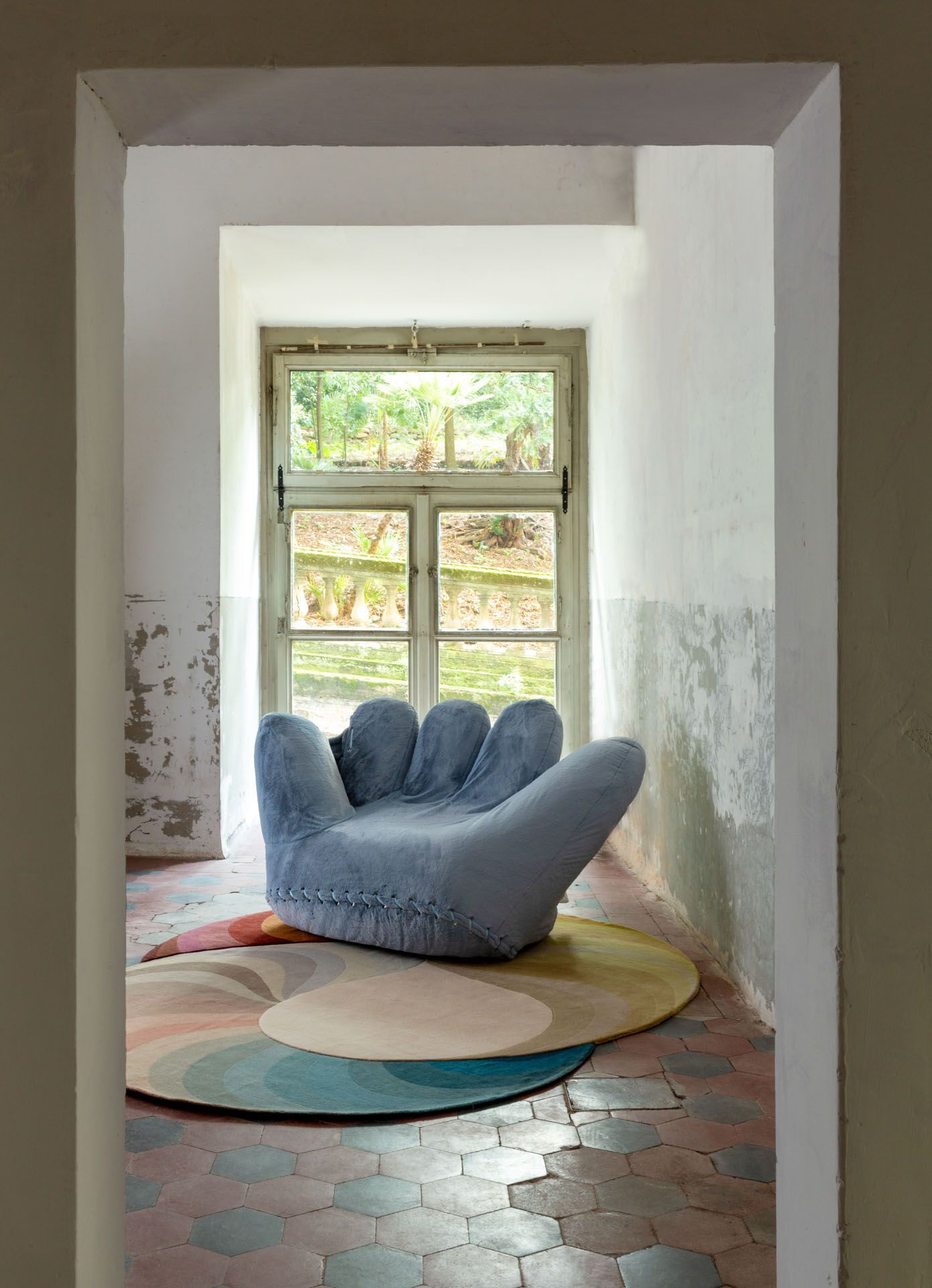 JOE PLUSH Faux fur armchair By Poltronova