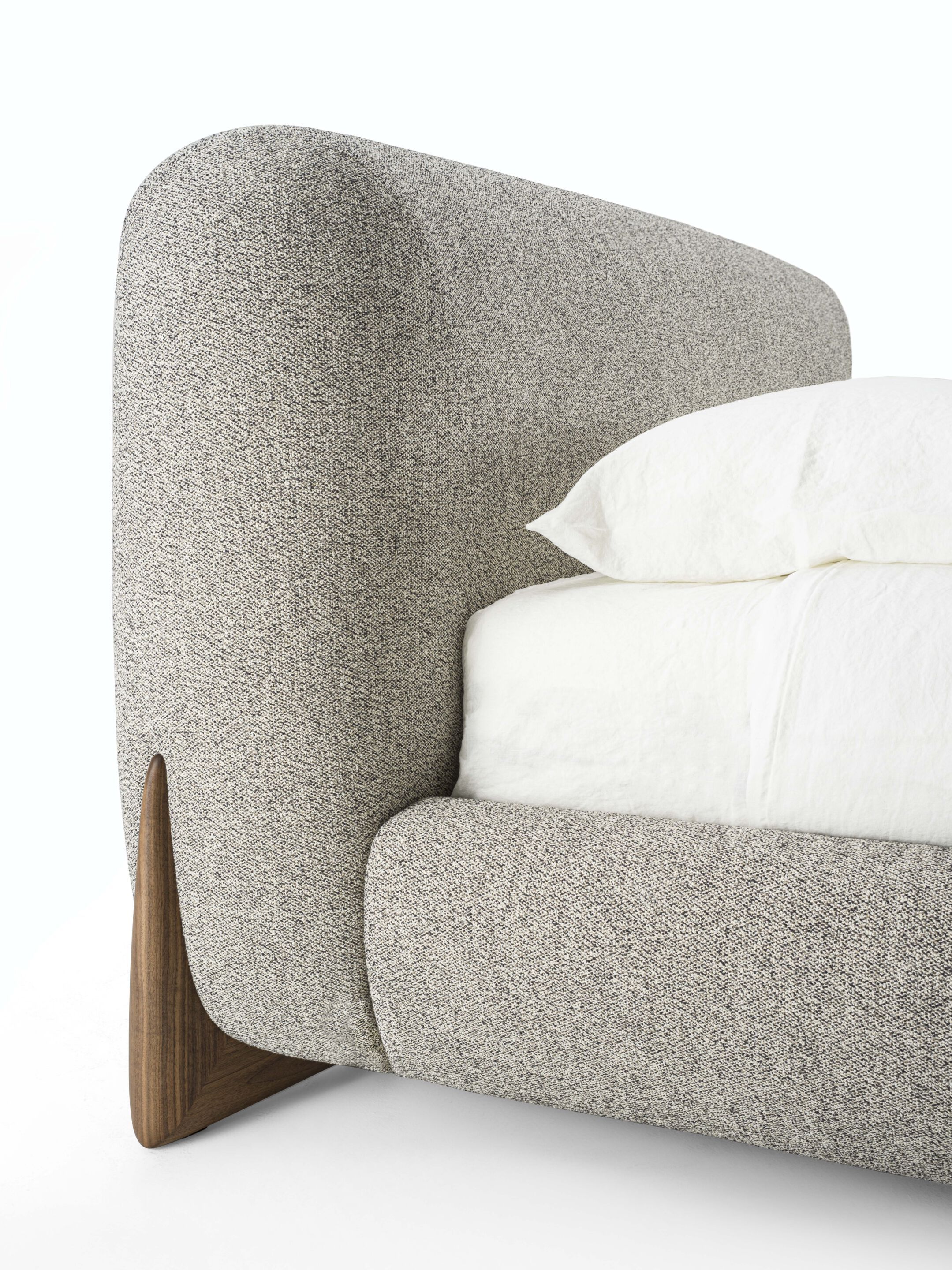 SOFTBAY Wooden double bed with upholstered headboard By Porada | design ...