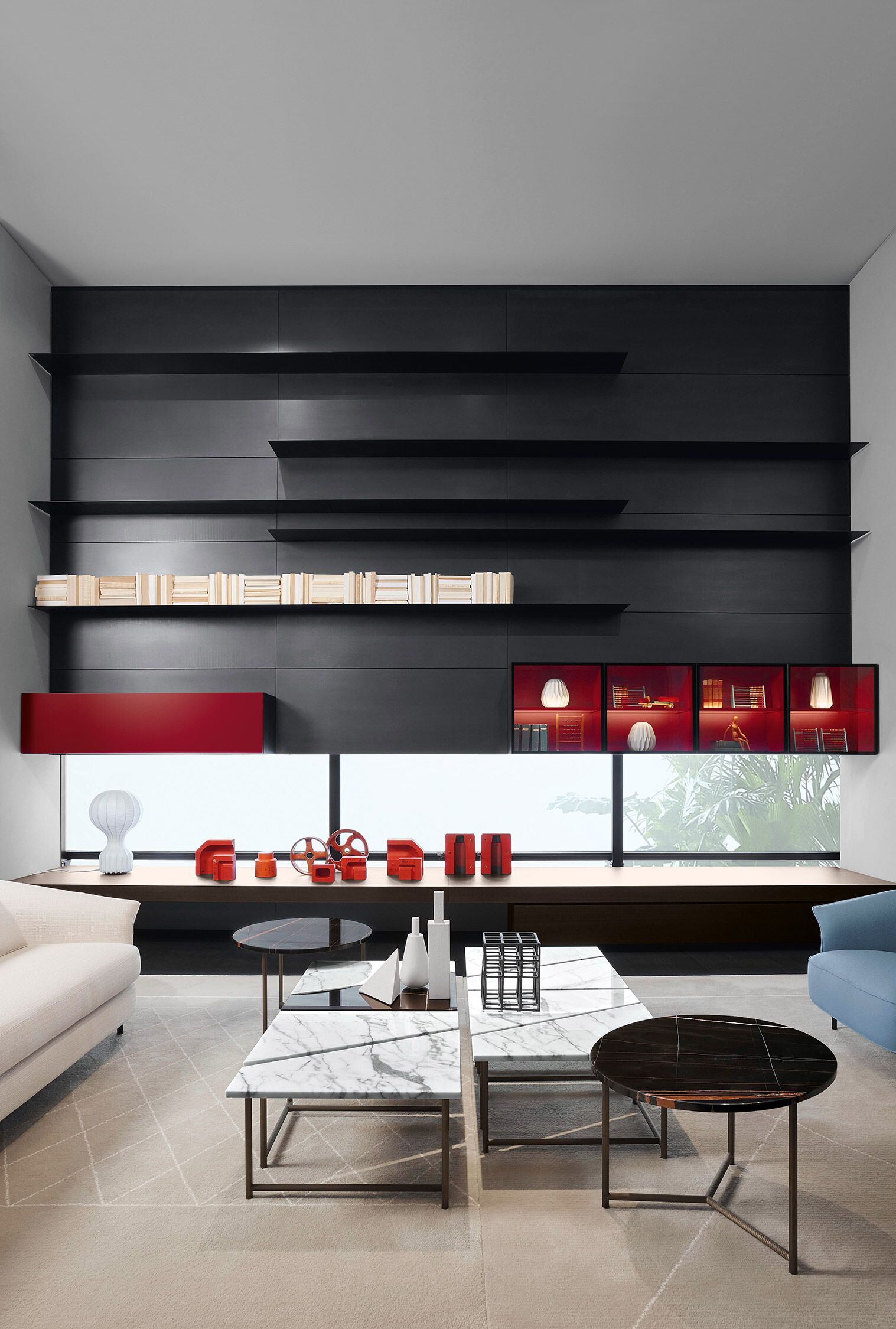 LOAD IT Wall-mounted storage wall By Porro | design Piero Lissoni