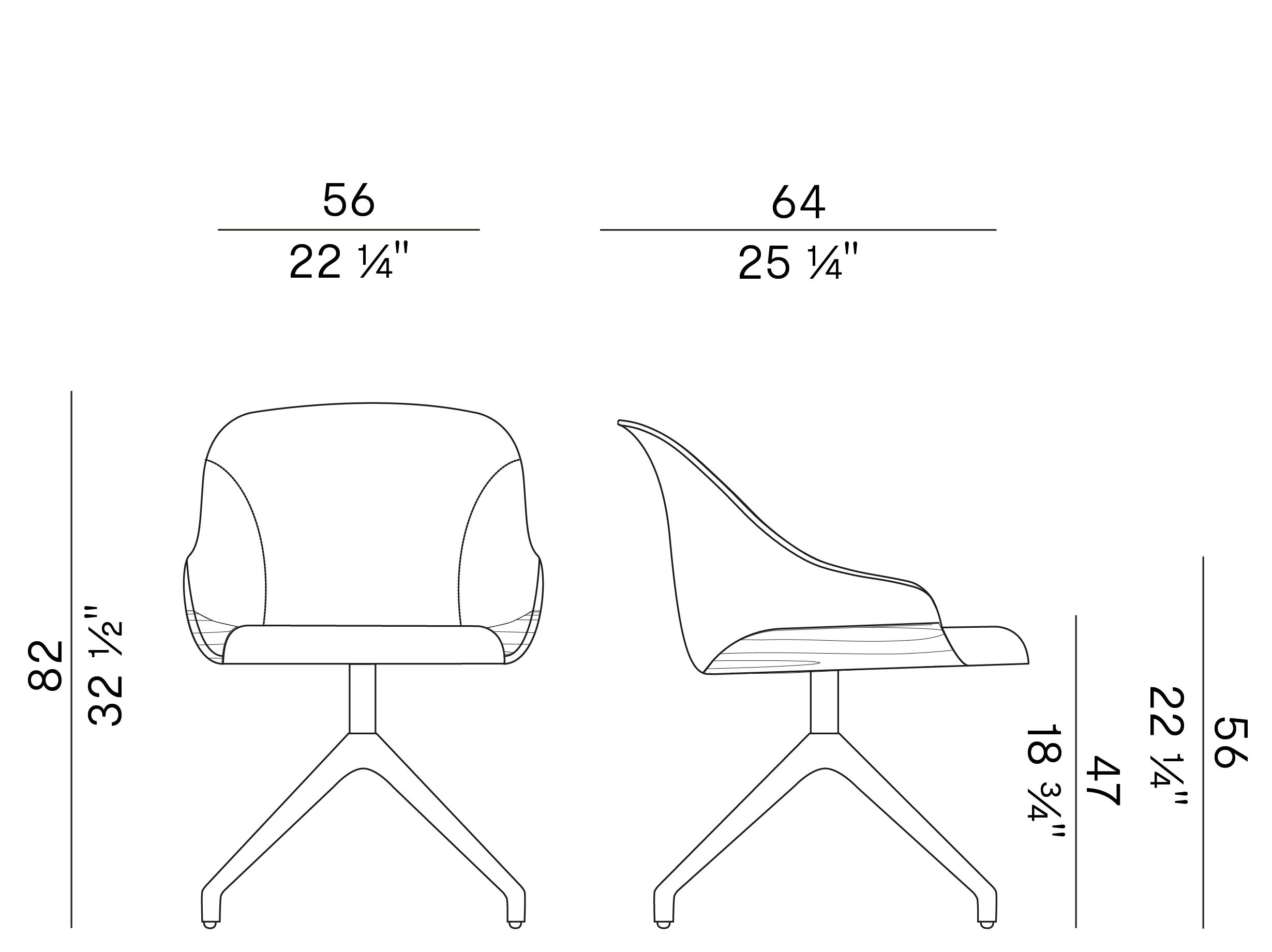 LYZ 918/G Swivel trestle-based leather chair with armrests By Potocco ...