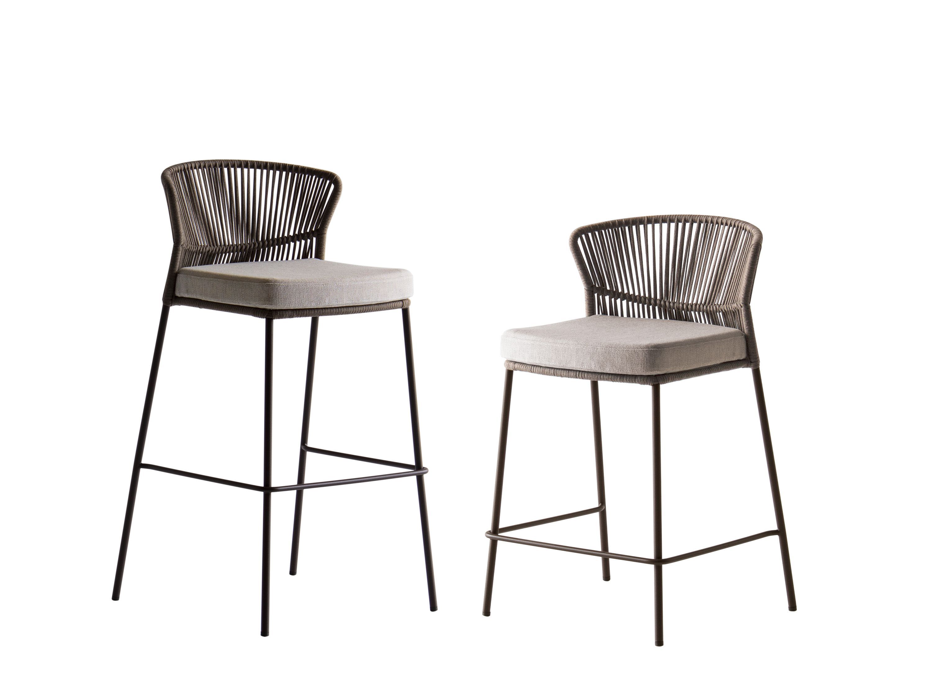 OLA 923/S High rope garden stool with back By Potocco | design Radice ...