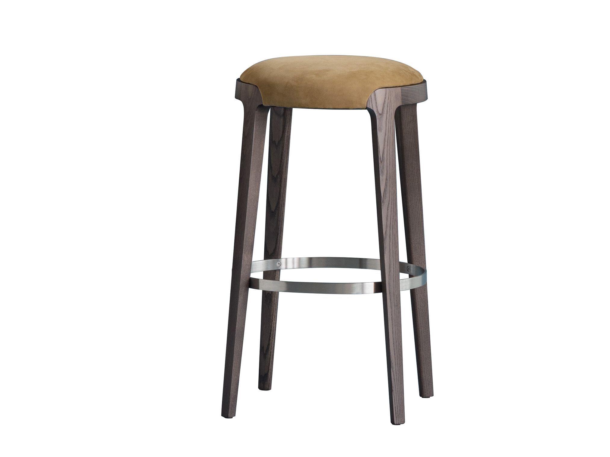 VELIS 942/AC Upholstered high leather stool with footrest By Potocco ...