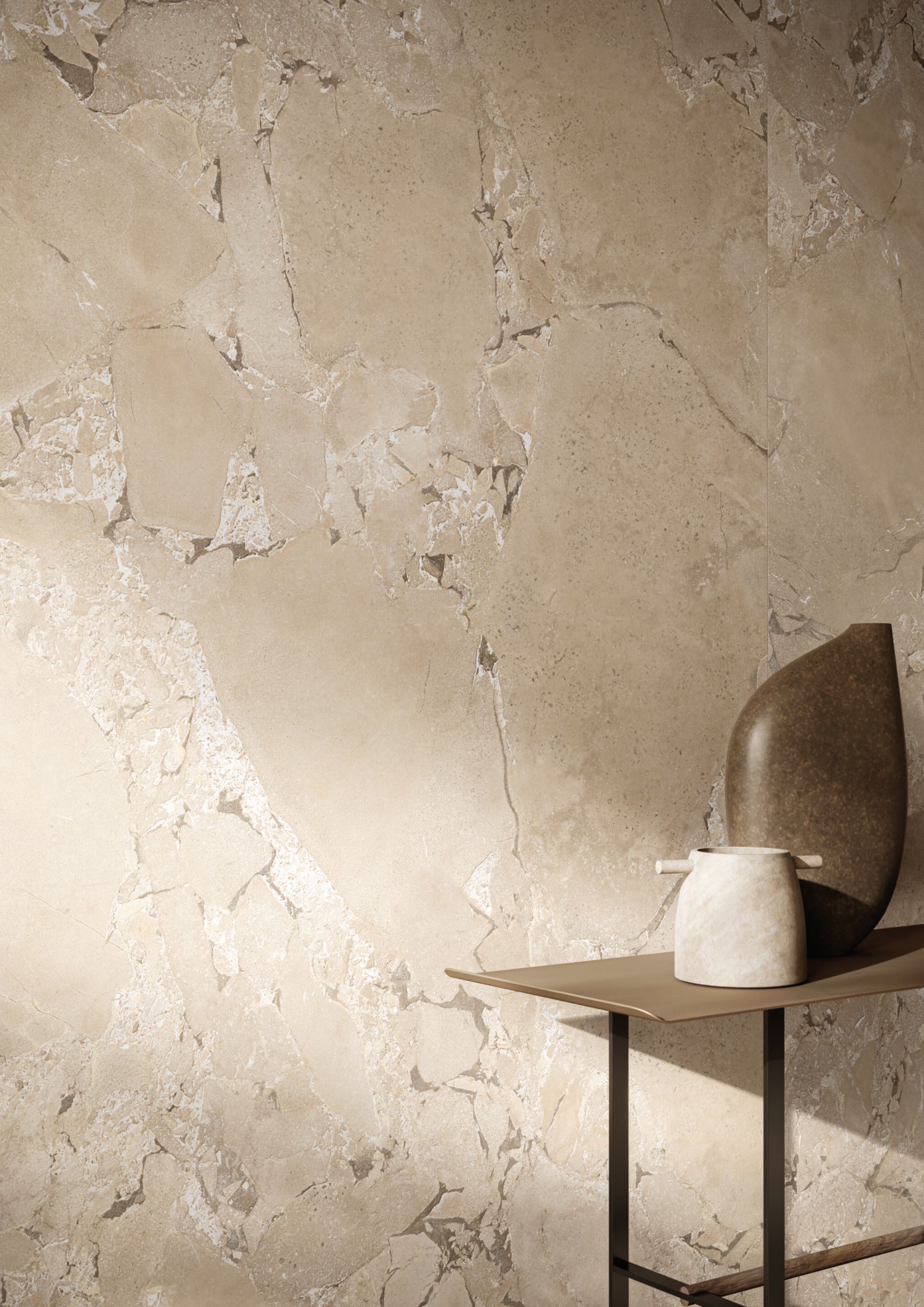 UNIQUE INFINITY BEIGE Porcelain stoneware wall/floor tiles with stone ...