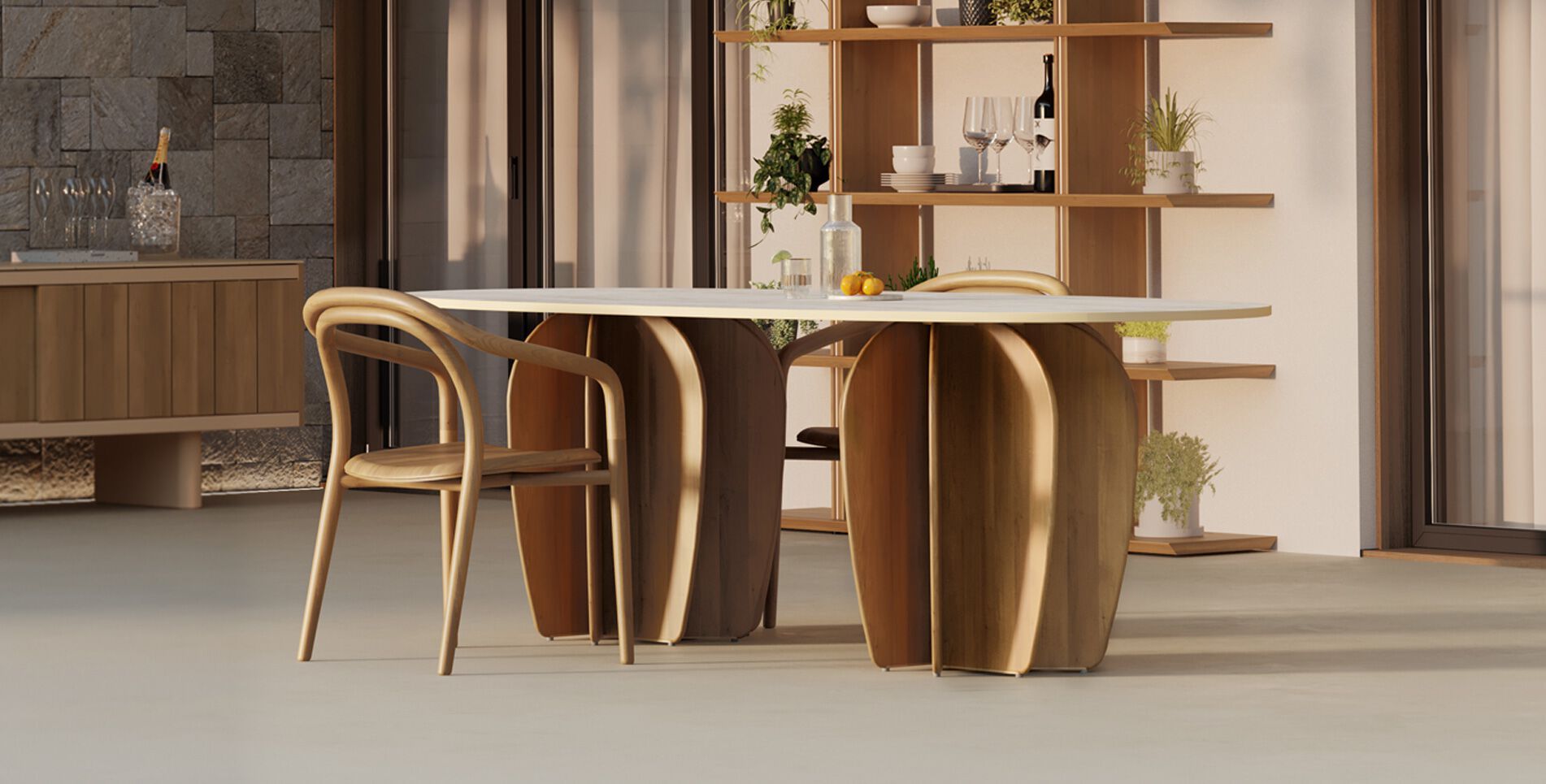 CORAL Oval teak garden table By Punt | design Arik Levy