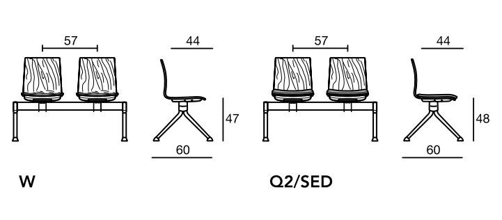 Q2 Wooden beam seating By Sesta | design Giovanni Baccolini