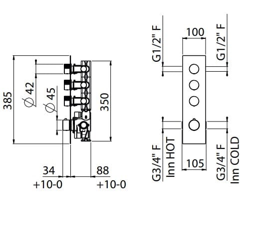 QTIME 0-QTM4002EST-CR Duscharmatur By Carimali