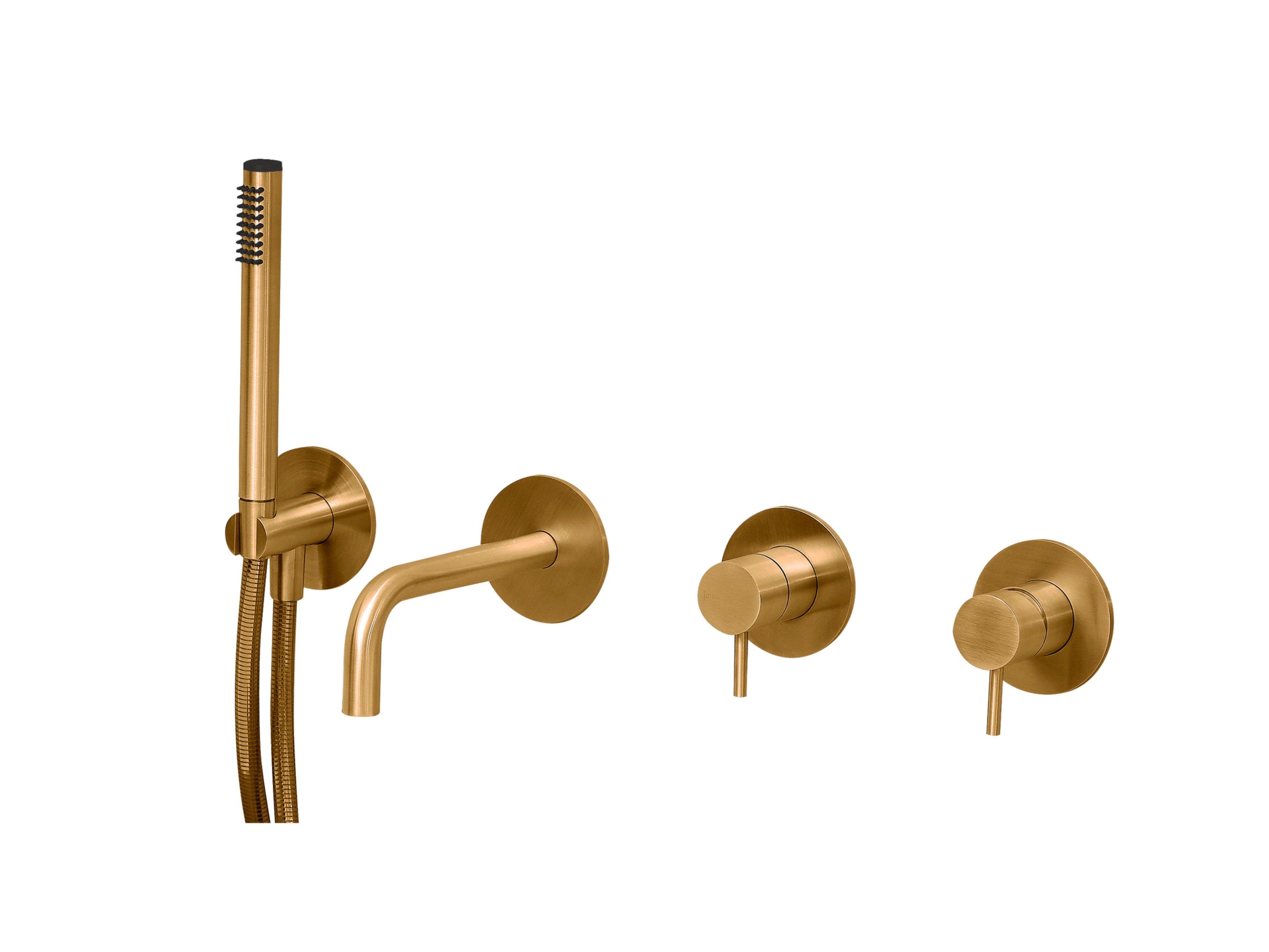 QTOO Stainless steel bathtub mixer with hand shower By d line