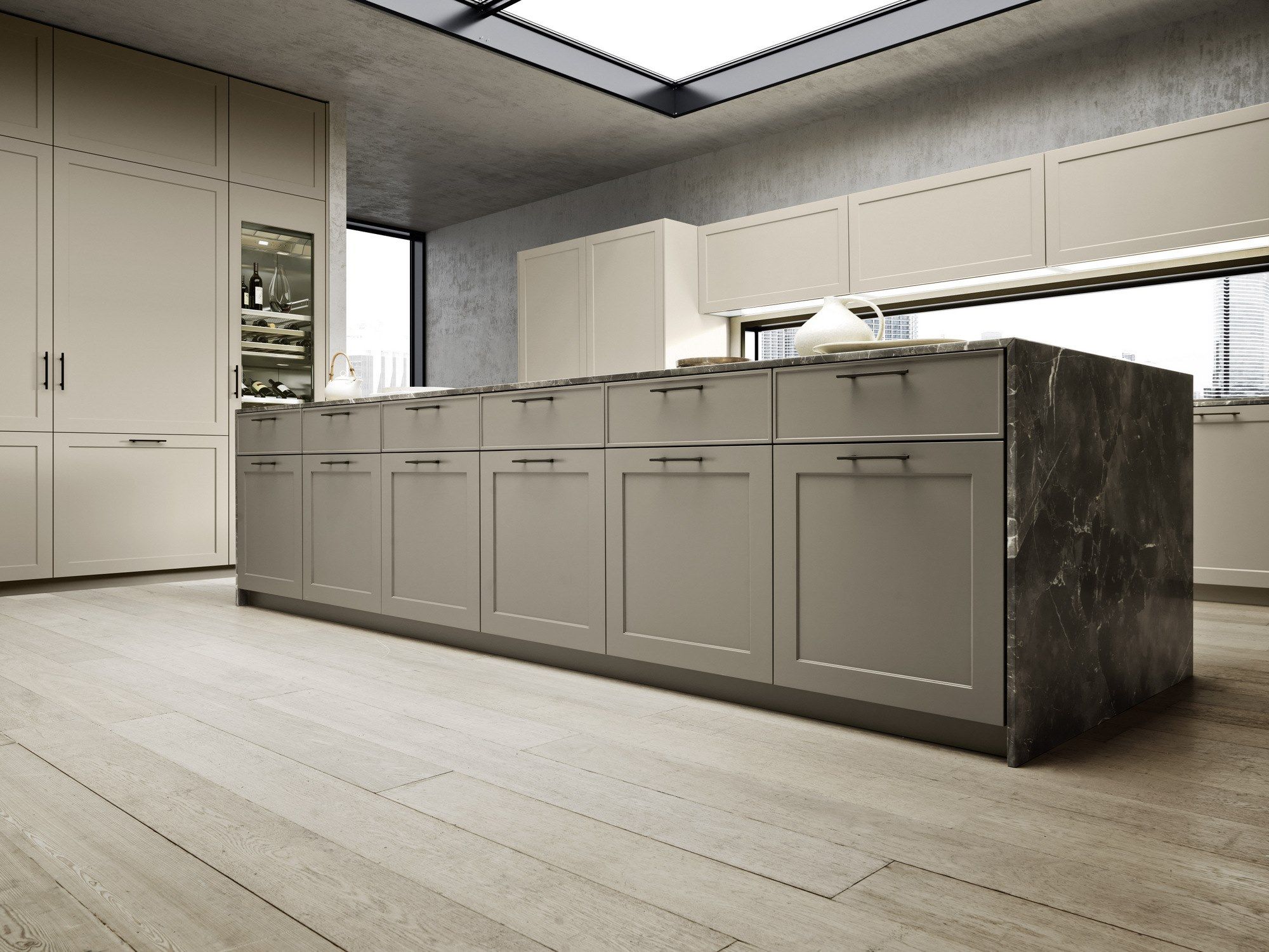 QUADRA 70_05 Kitchen with island By Pedini