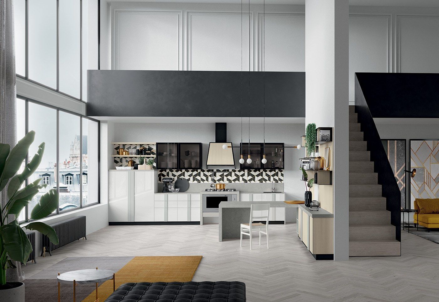 Cucina componibile in nobilitato QUADRA By Colombini Casa