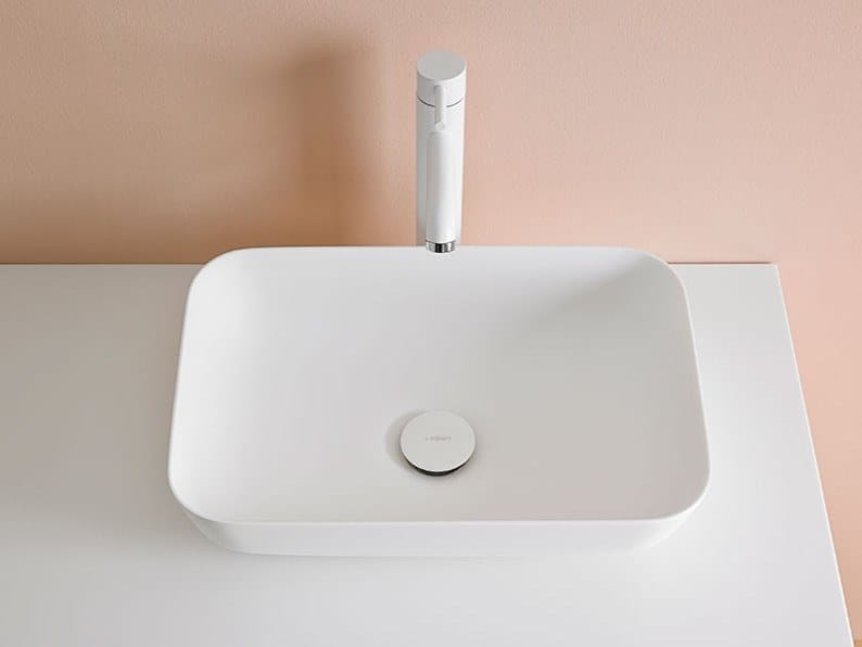 QUADRO | Rectangular washbasin Countertop rectangular Corian® washbasin ...