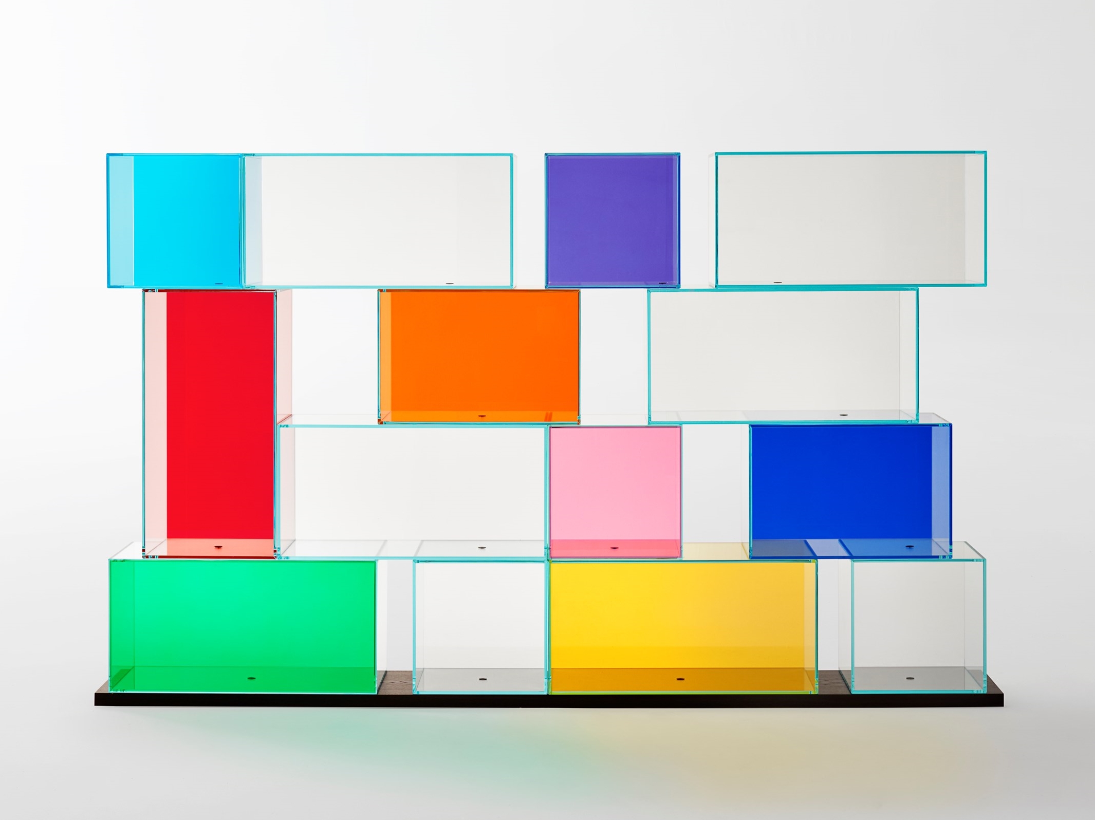 QUANTUM Modular crystal bookcase By Glas Italia | design Piero Lissoni