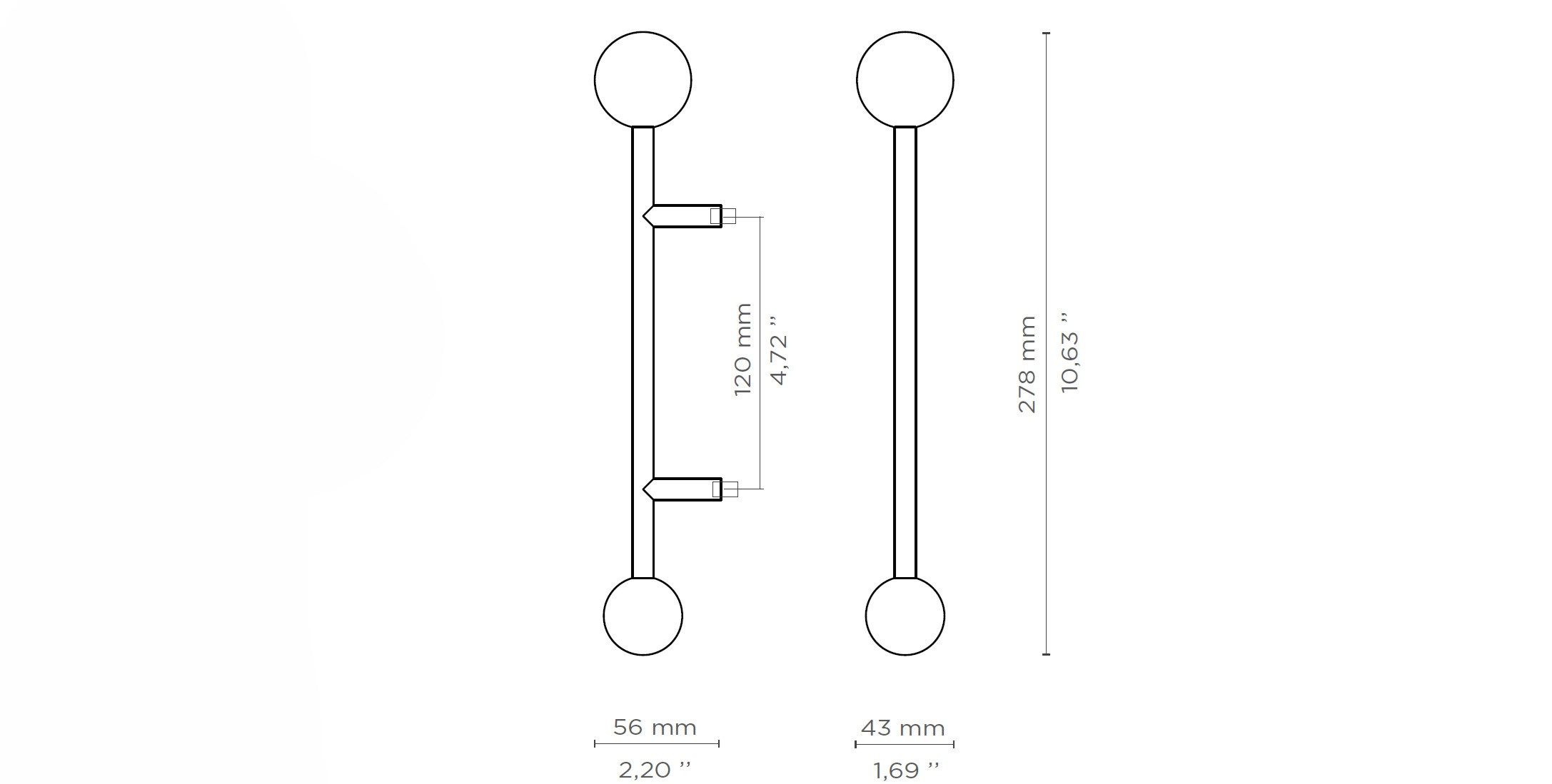 QUANTUM TW5005 Brass pull handle By PullCast