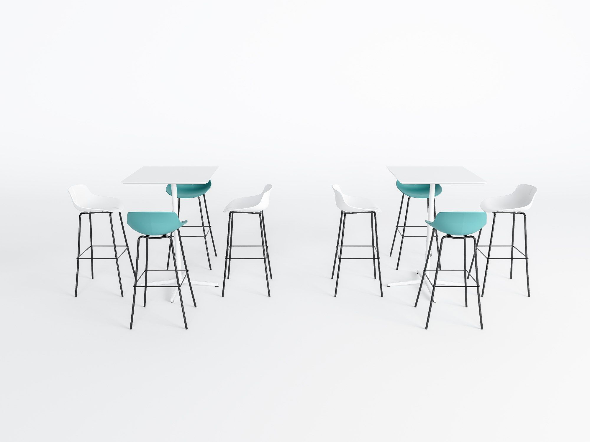 QUEEN | High stool Stool with polypropylene shell and steel base By ...