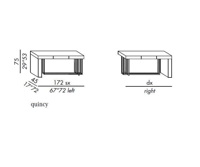 Console table QUINCY By Meridiani design Andrea Parisio
