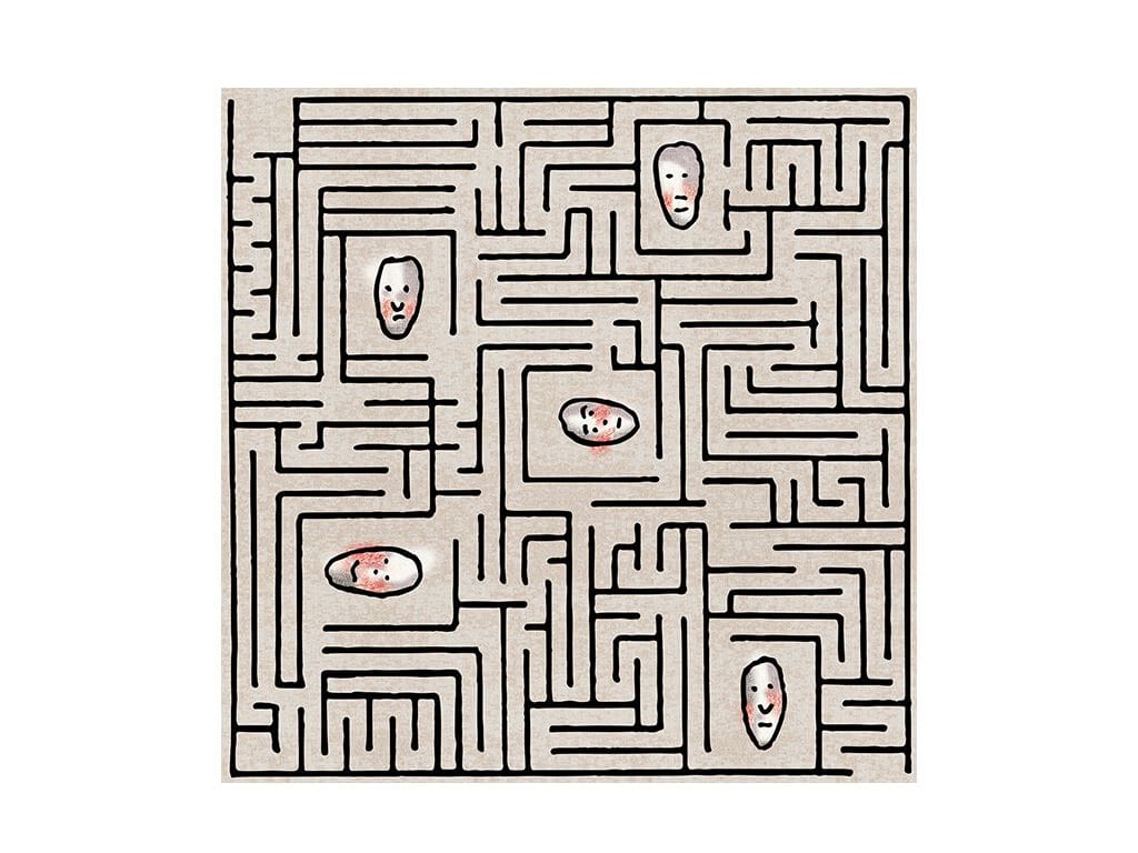 CARPET LABYRINTH Square rug By Qeeboo | design Andrea Branzi