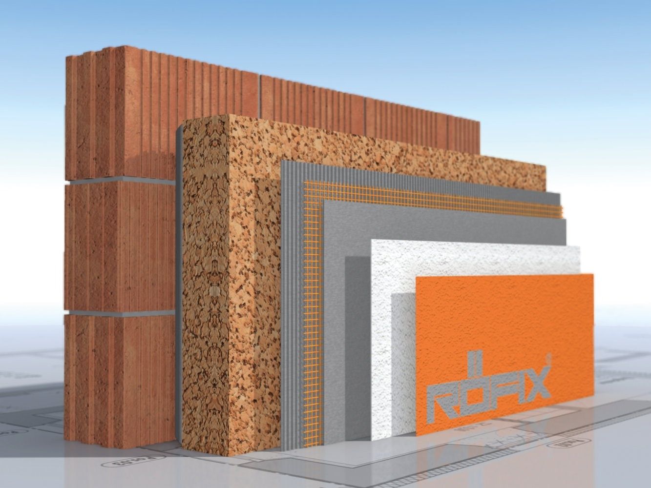 Engineered wood thermal insulation panel RÖFIX CORKTHERM 040 By RÖFIX