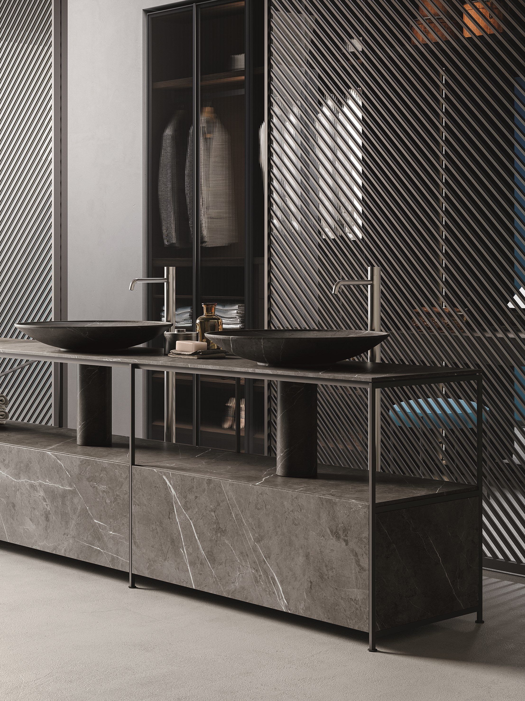 R.I.G. | Double vanity unit By Boffi design Mikal Harrsen