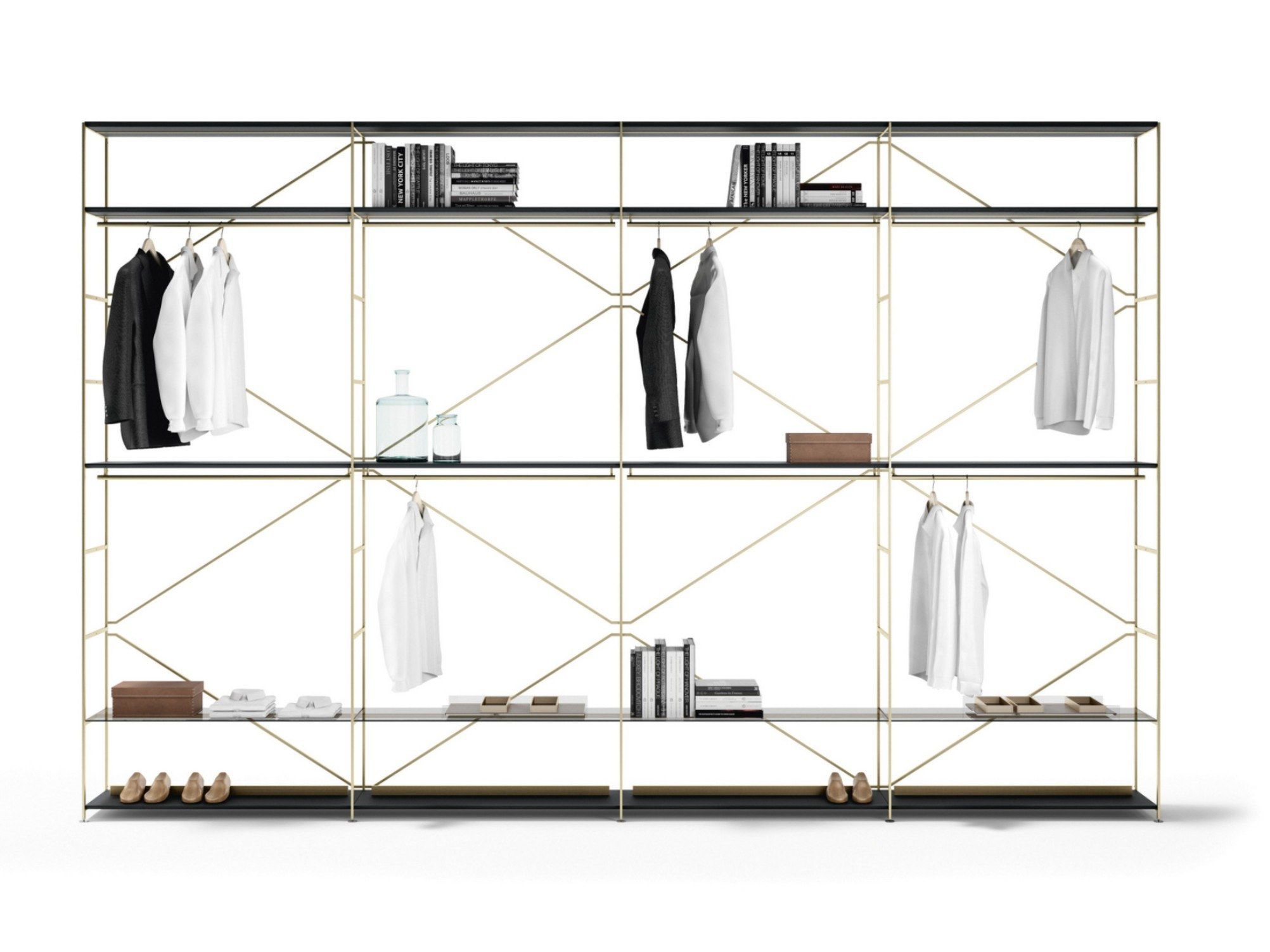 R.I.G. MODULES WARDROBE Sectional steel and wood walk-in wardrobe By DE ...