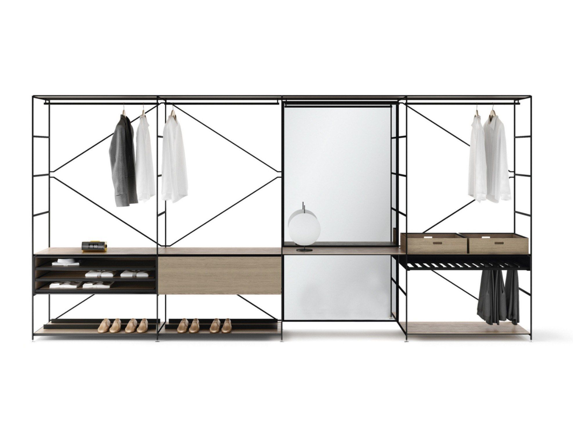 R.I.G. MODULES WARDROBE Sectional steel and wood walk-in wardrobe By DE ...