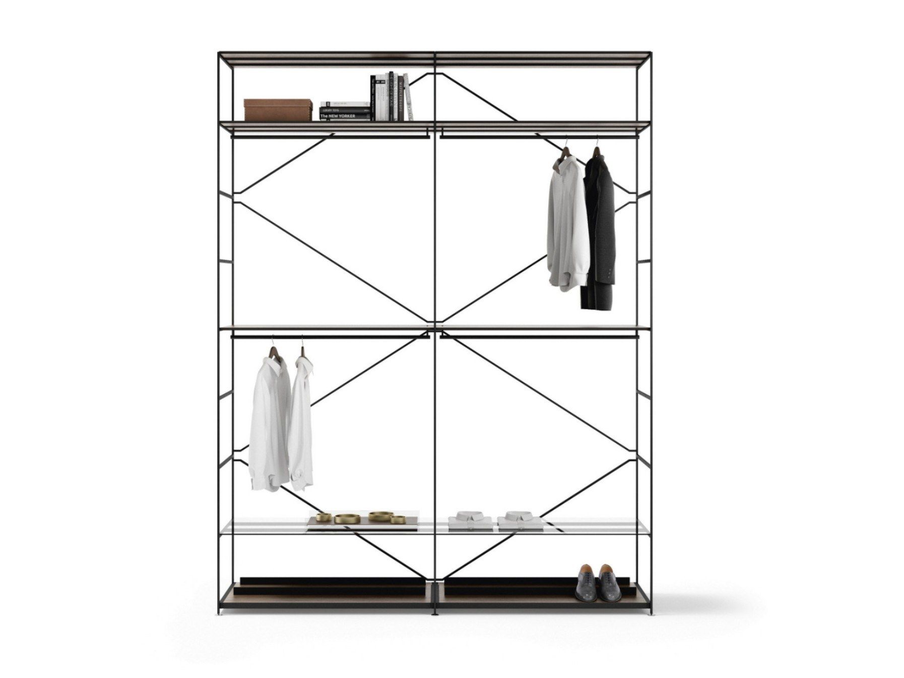 R.I.G. MODULES WARDROBE Sectional steel and wood walk-in wardrobe By DE ...