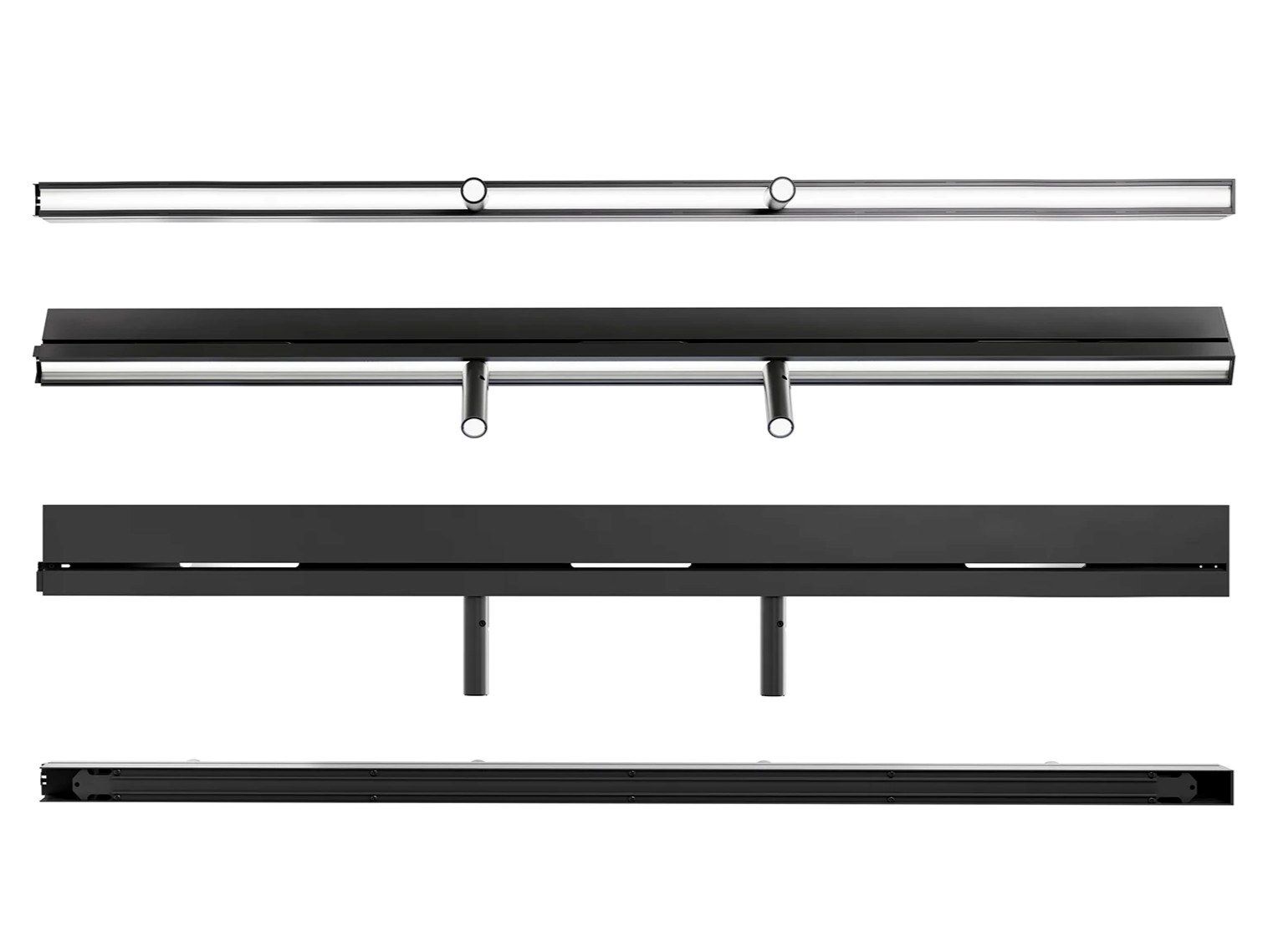 RAIL RECESSED Recessed linear frame of LED lights with full-range ...