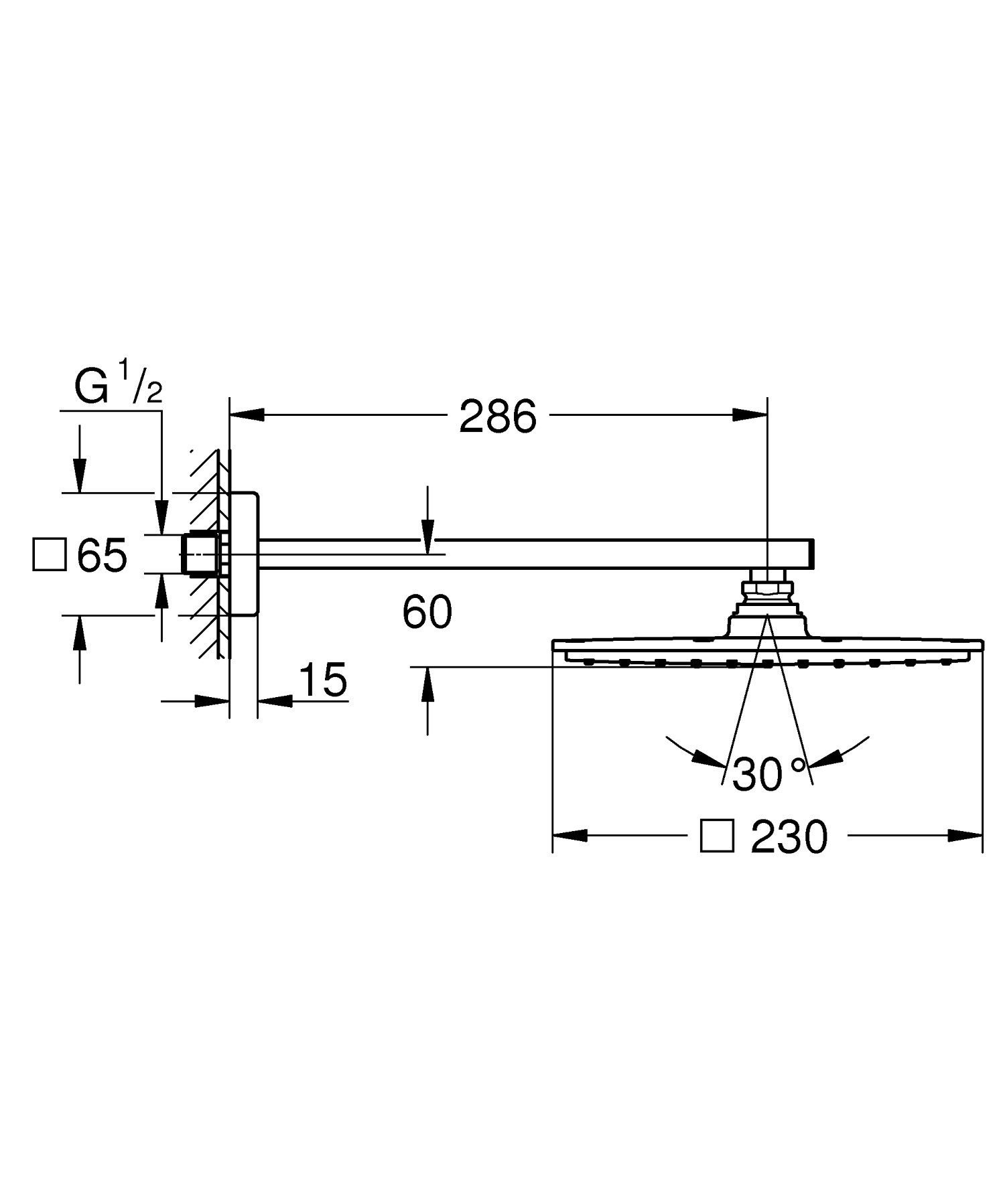 RAINSHOWER® ALLURE | Overhead shower with arm By Grohe