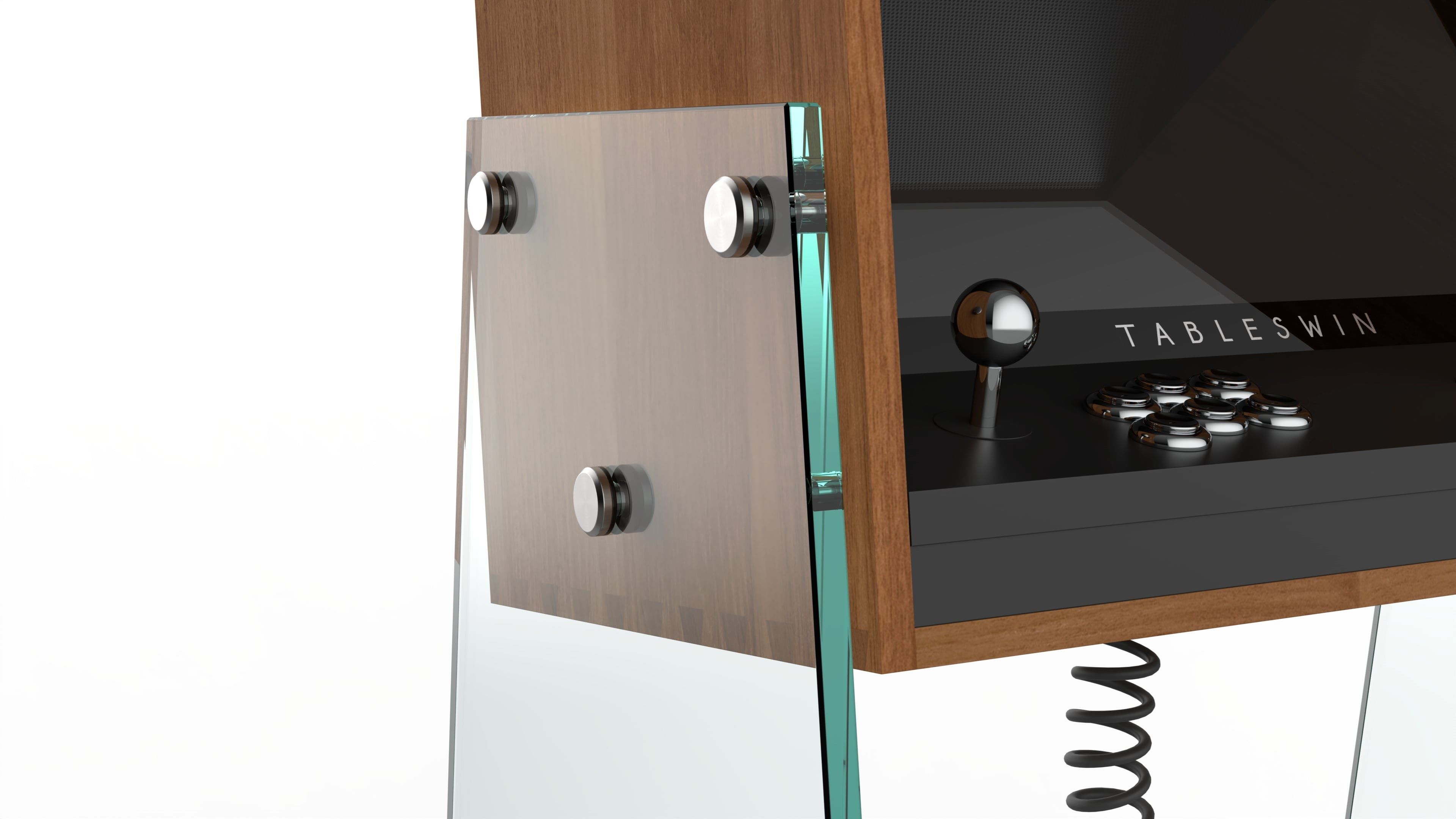 RANK Wood and glass arcade cabinet By Tableswin | design Marc Sadler