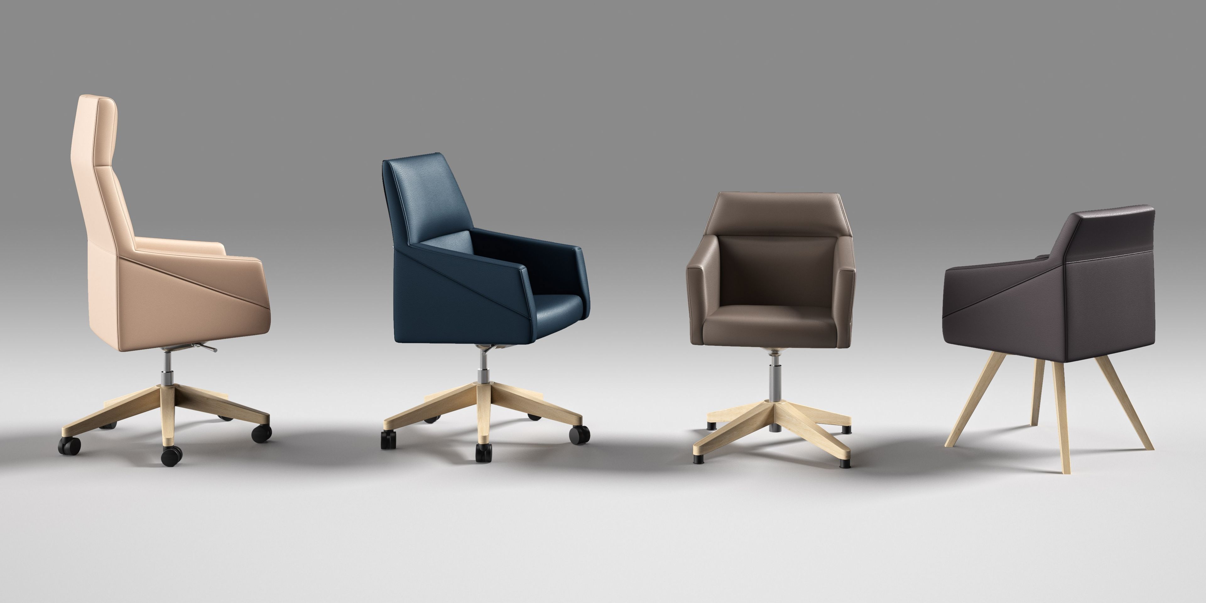 RAY Fabric executive chair with wooden base By Ofifran | design Dorigo ...