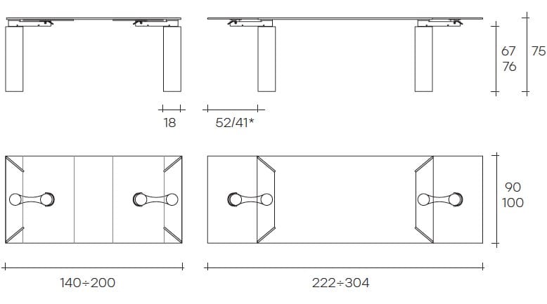 RAY PLUS Table By Fiam Italia | design Bartoli Design