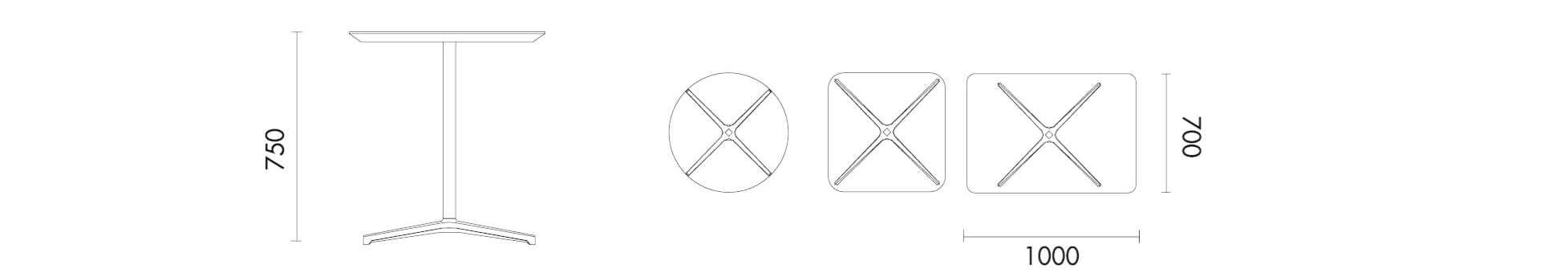 RAY Square MDF table and aluminium base By grado design | design Vic ...