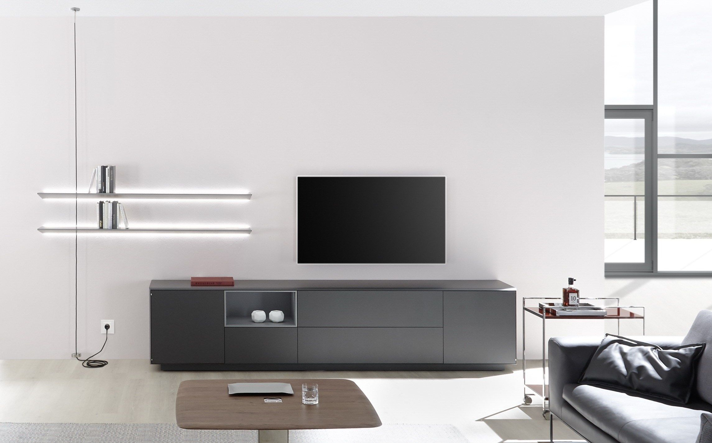 Wall shelf / Wireless charger RAY By YOMEI design André Schelbach