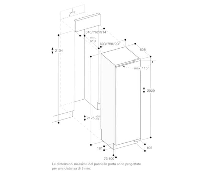 RC472305 Built-in single door refrigerator By Gaggenau