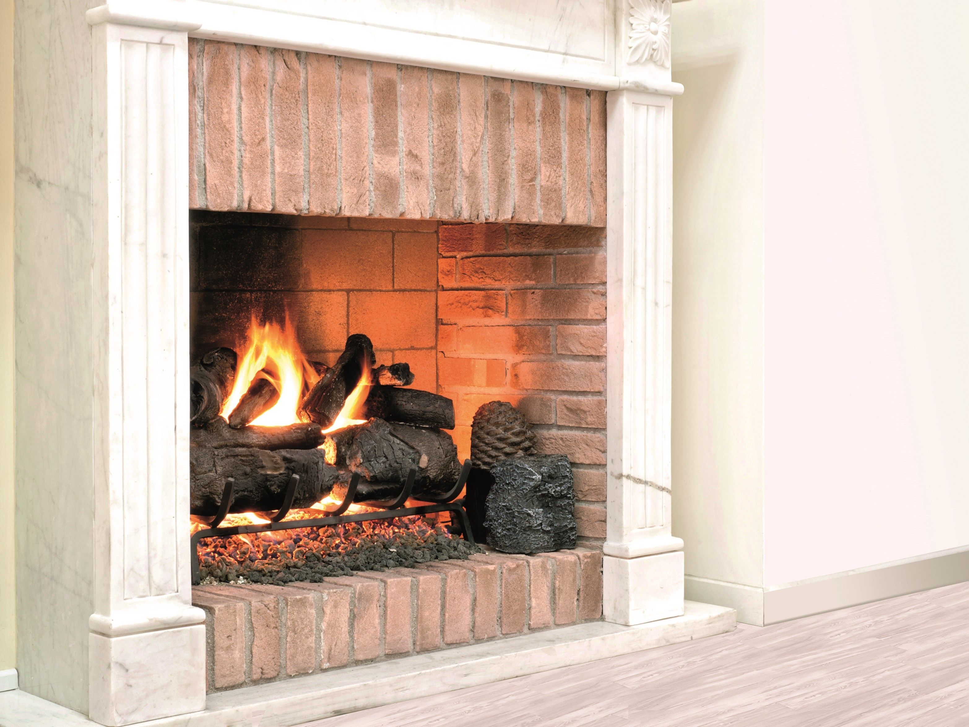 Gas open fireplace with remote control REAL FIRE By BRITISH FIRES