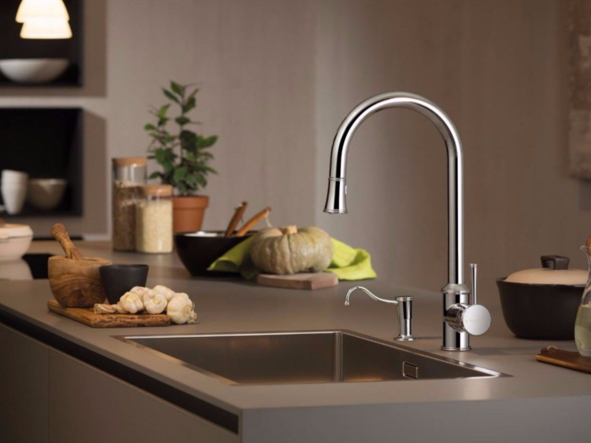REAL | Kitchen mixer tap with pull out spray By newform