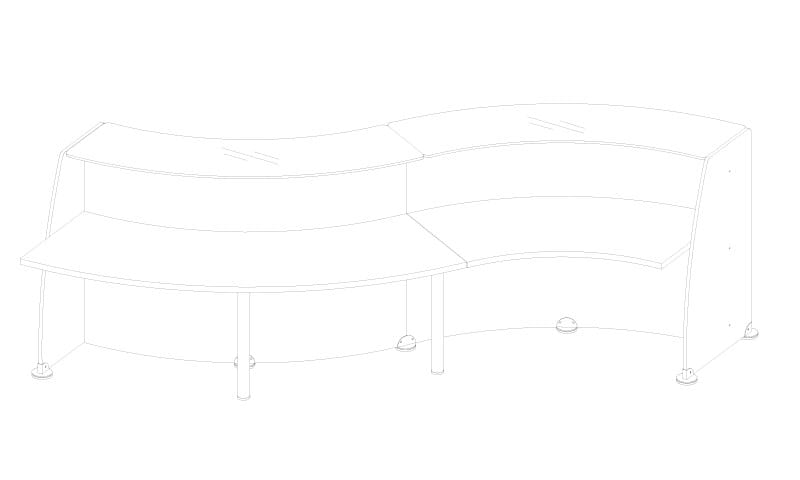 RECEPTION GLASS Modular reception desk By Quadrifoglio Group