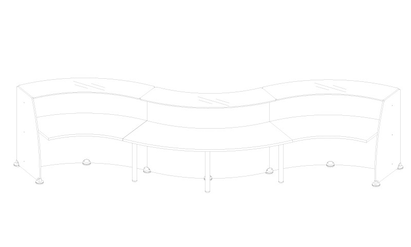RECEPTION GLASS Modular reception desk By Quadrifoglio Group