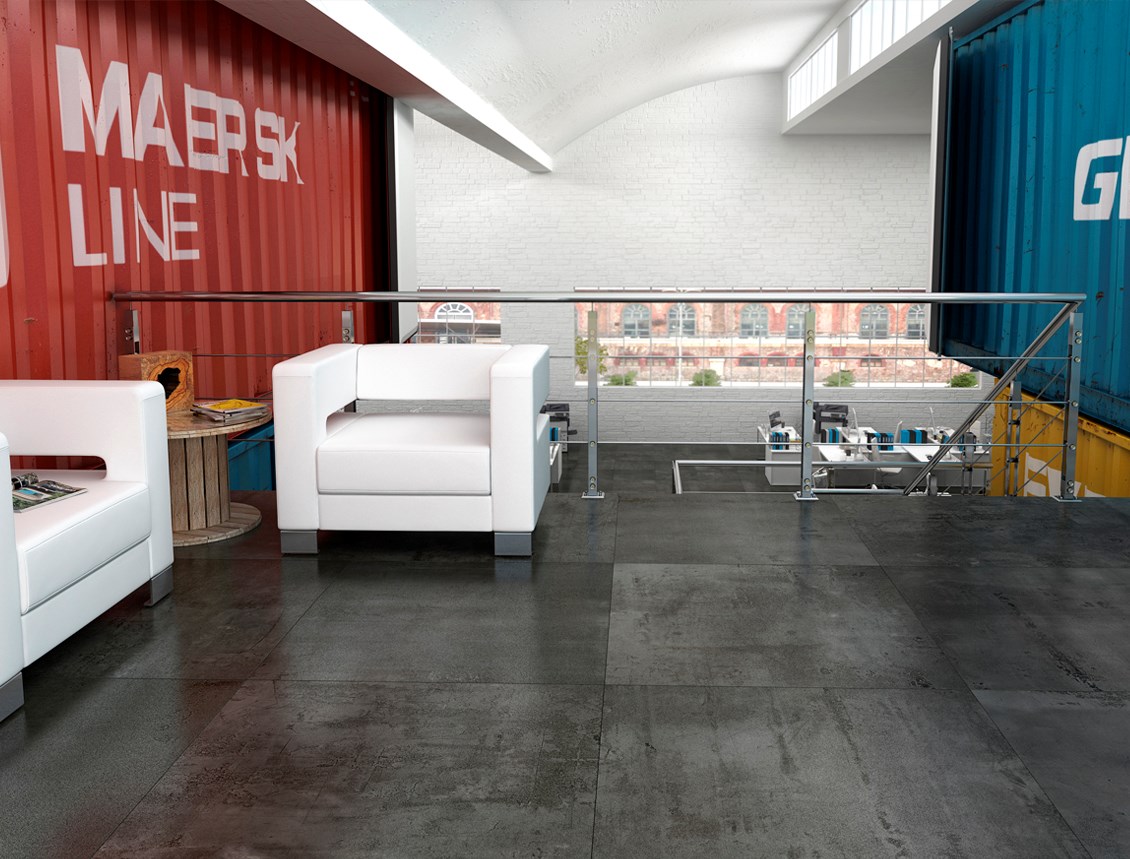 Technical porcelain wall/floor tiles with concrete effect REGENERATION ...