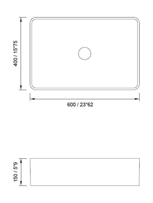 Countertop rectangular washbasin REGULAR BASIN By DIMASI BATHROOM