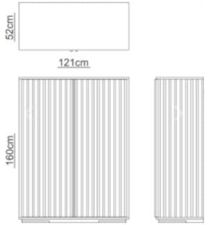 RELEVO Wooden highboard with doors By Casa Magna