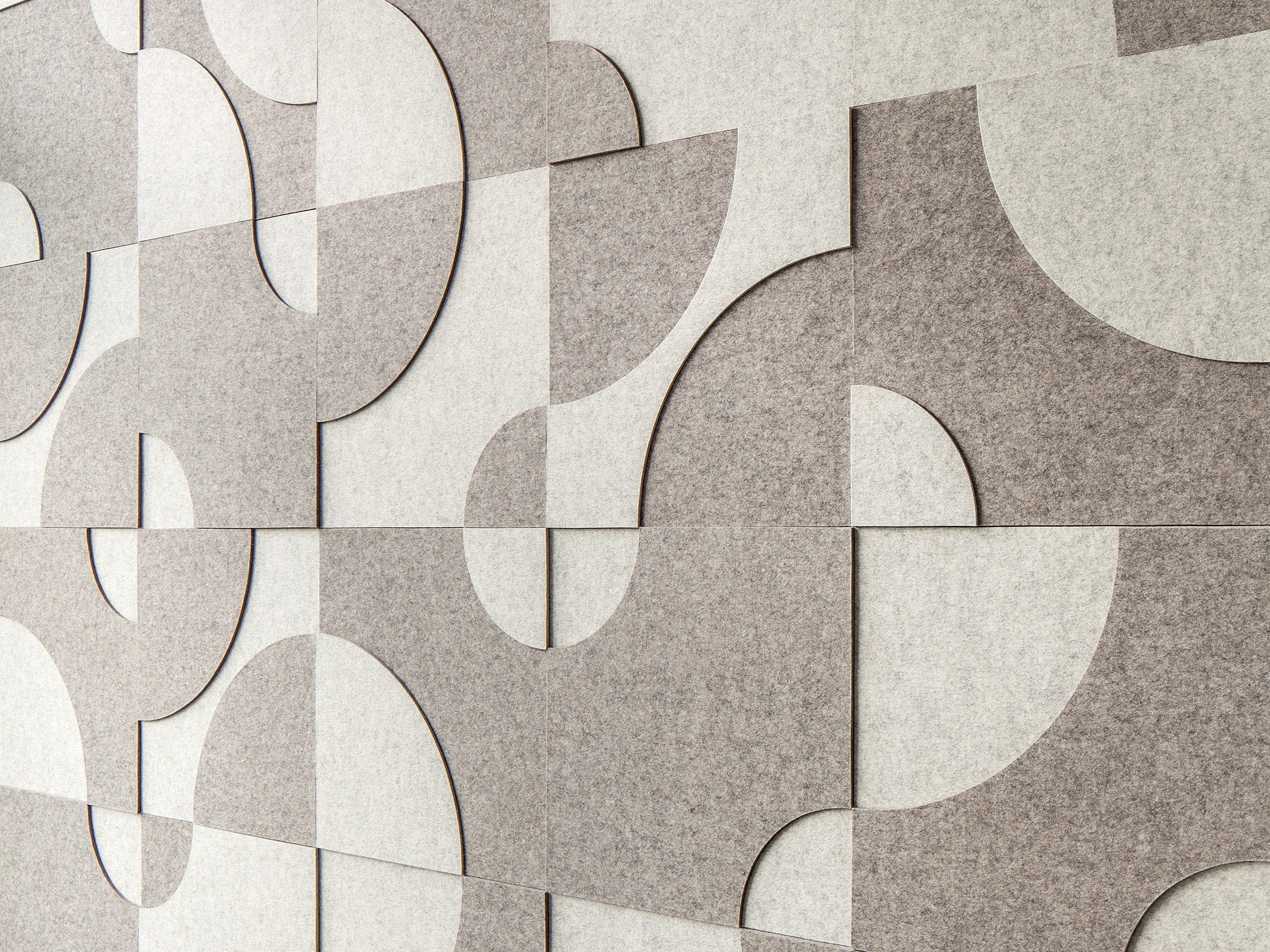 Wool felt Decorative acoustic panel RELIEF By HEY-SIGN