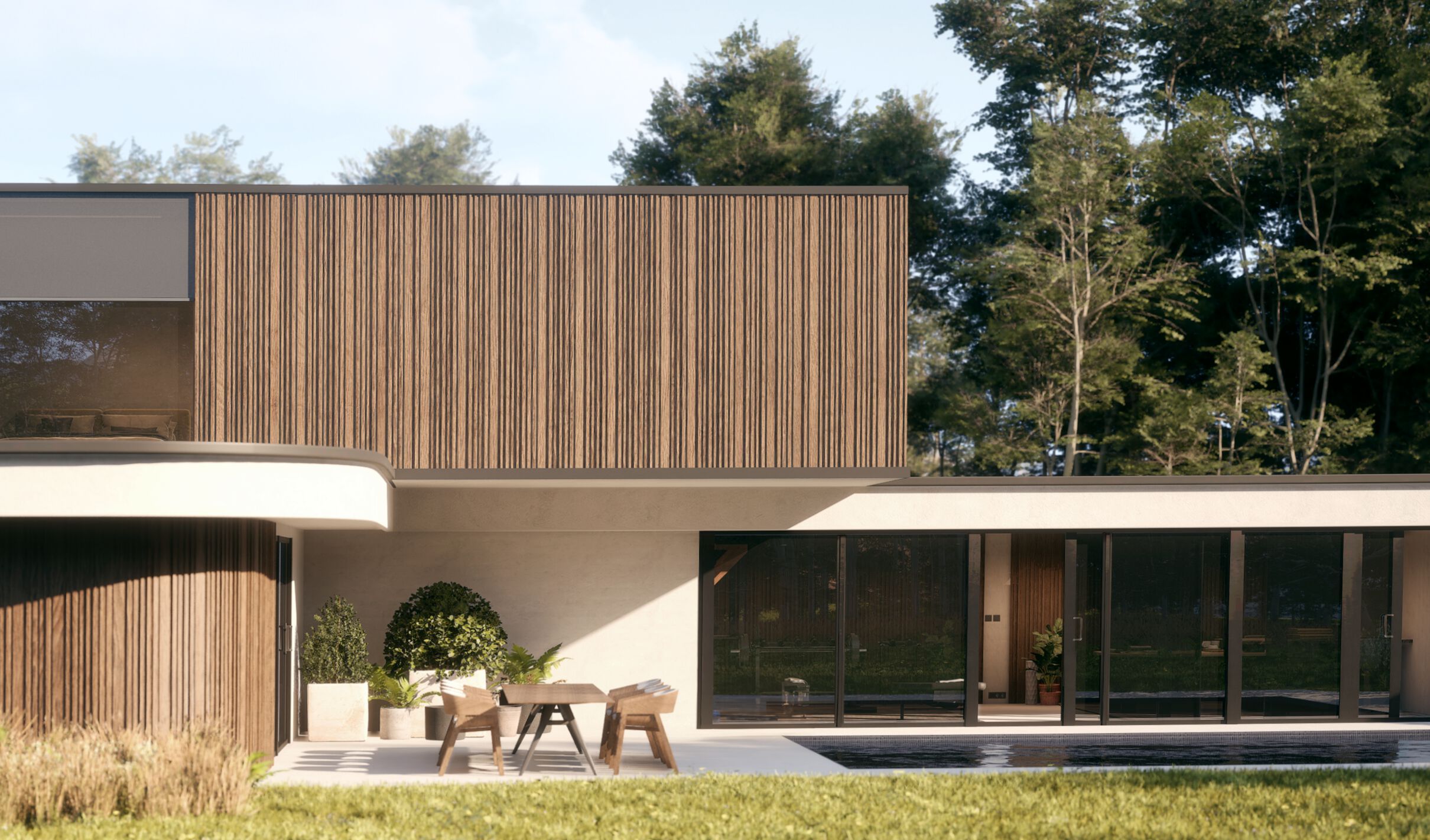 LINARTE WOOD DESIGN Aluminum façade cladding with a wood-like ...