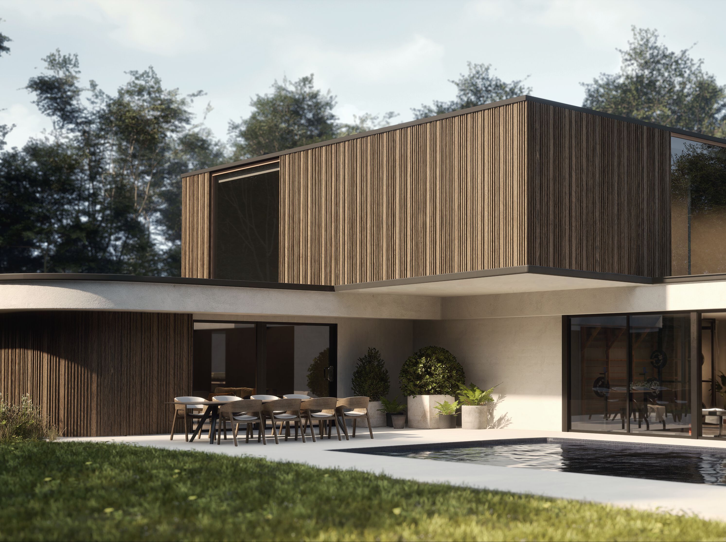 LINARTE WOOD DESIGN Aluminum façade cladding with a wood-like ...