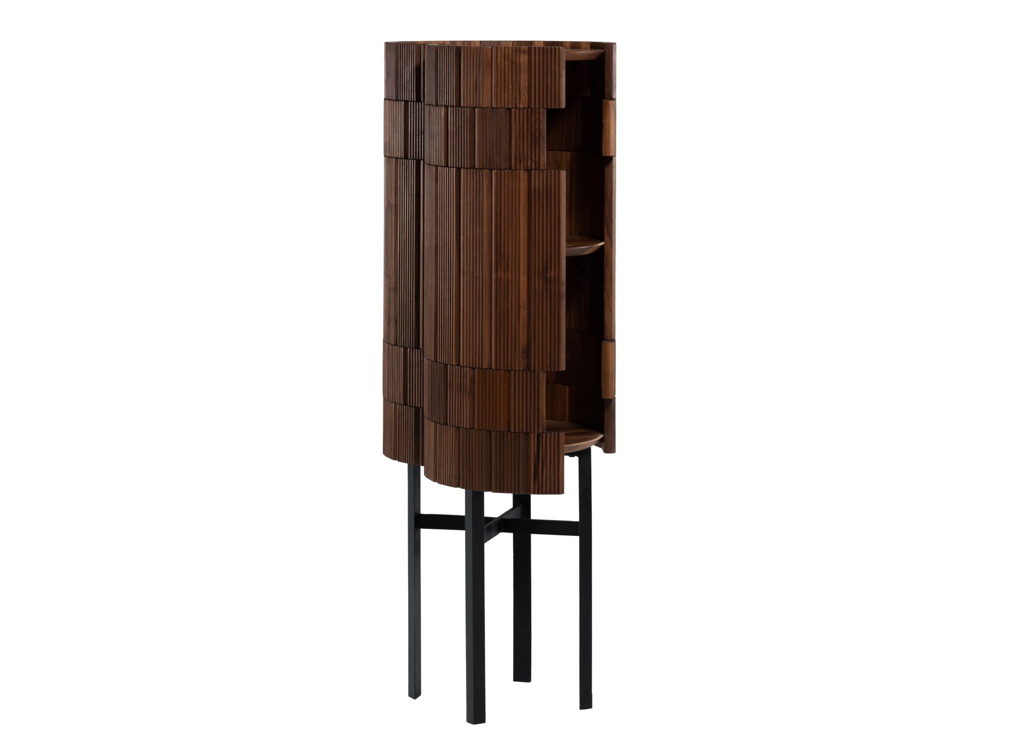 Solid wood highboard REPETA 03 By Woak design Andrea Steidl