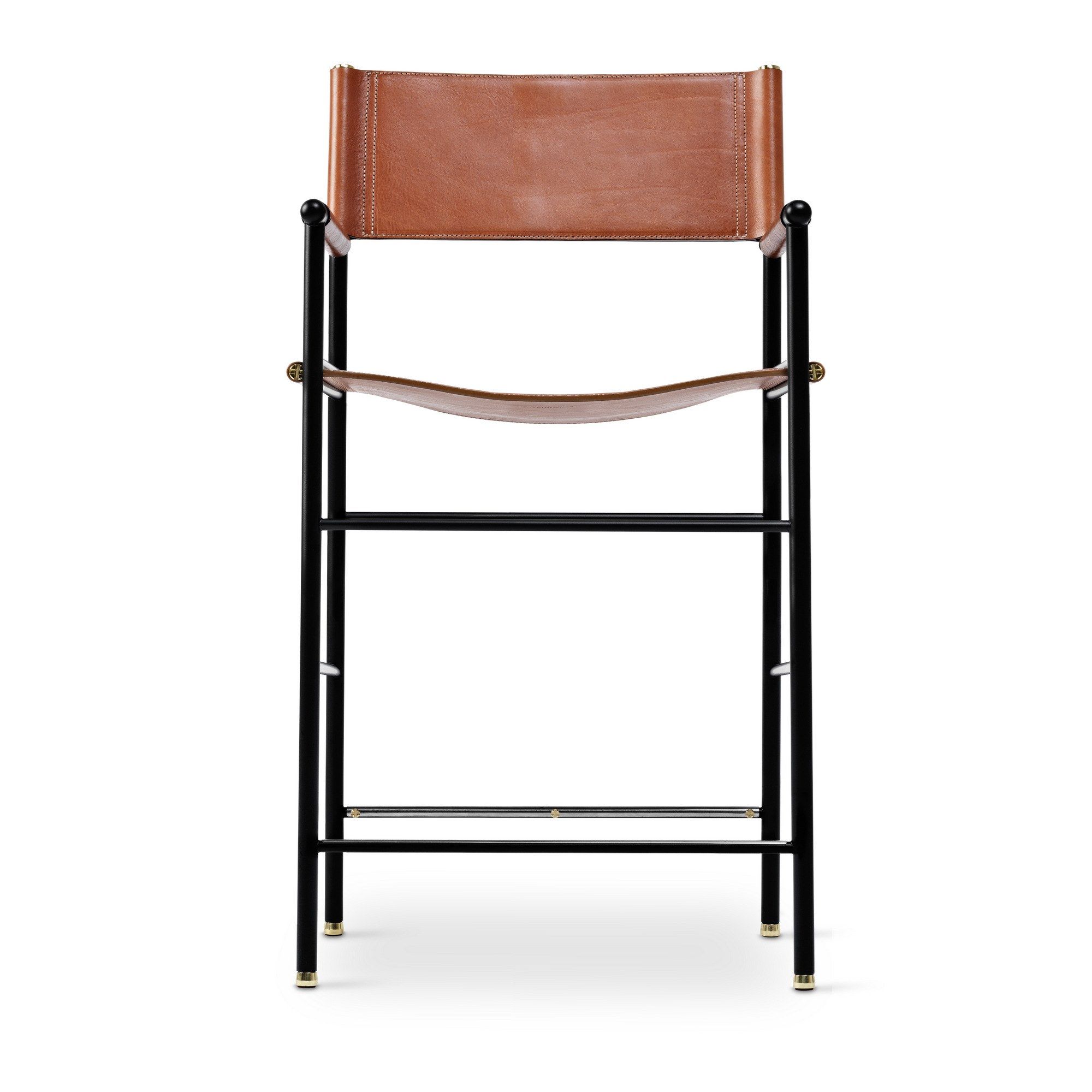 REPOSE BAR STOOL | Stool with back High tanned leather and steel stool ...