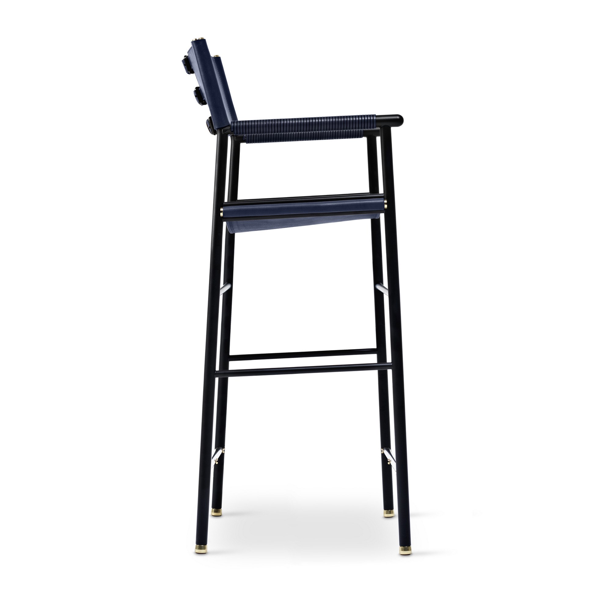 REPOSE BAR STOOL | Stool with back High tanned leather and steel stool ...