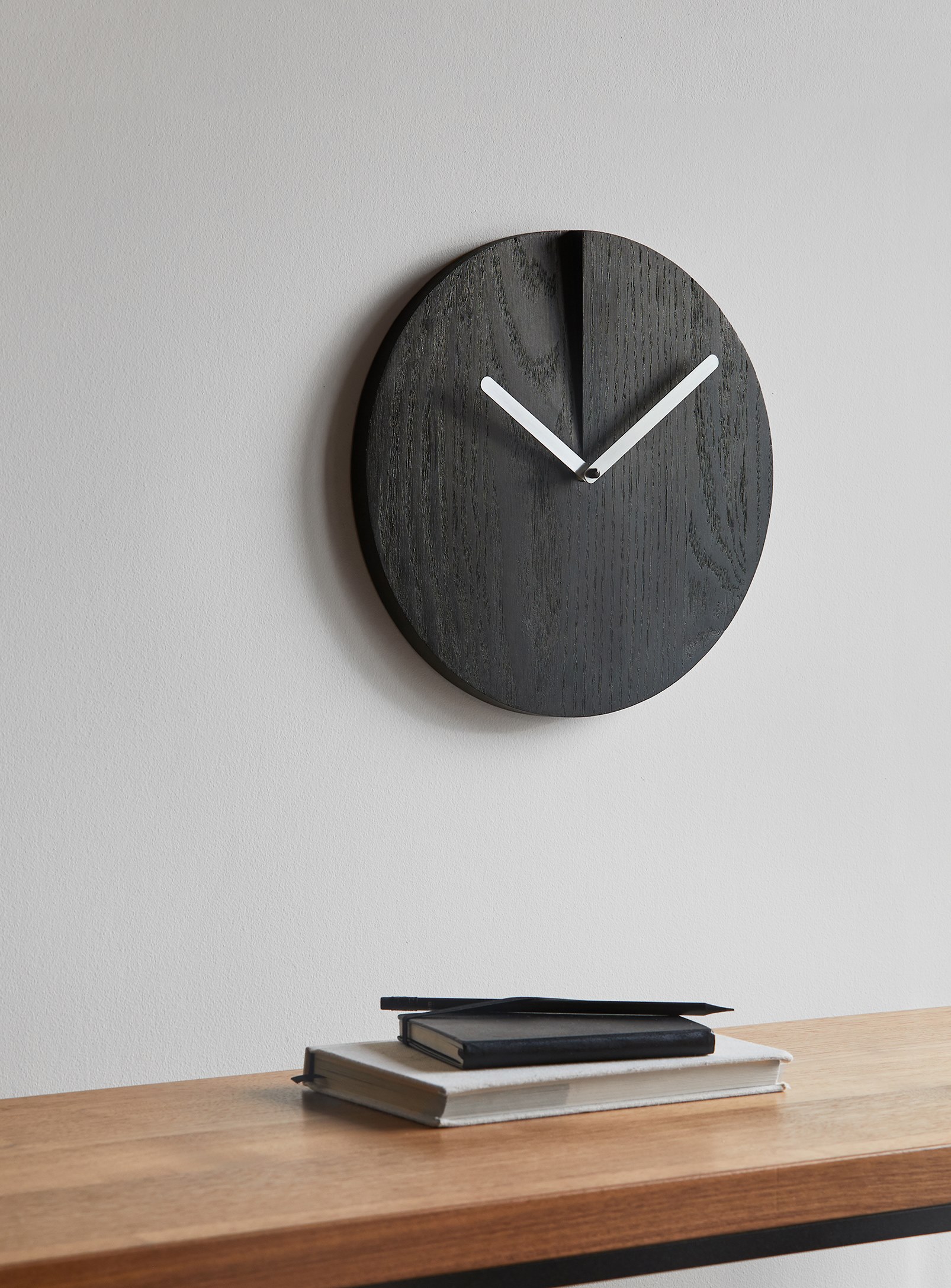 Wall-mounted oak clock RESET By MARdiROS