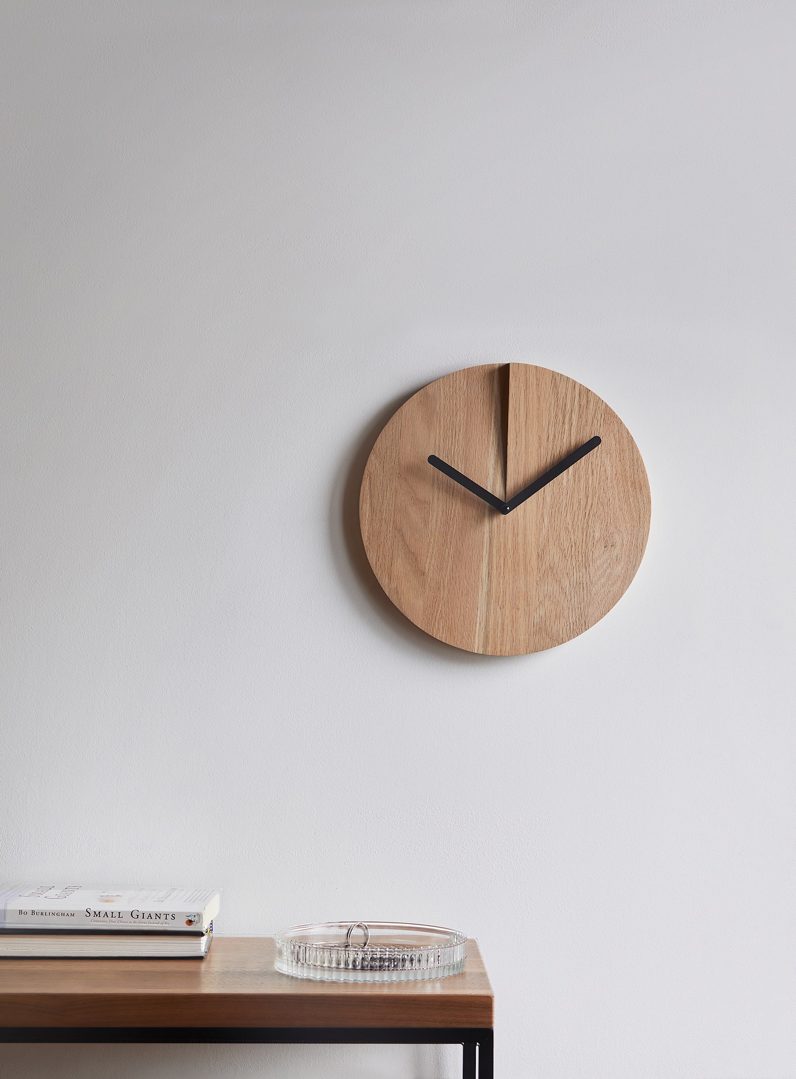 Wall-mounted oak clock RESET By MARdiROS